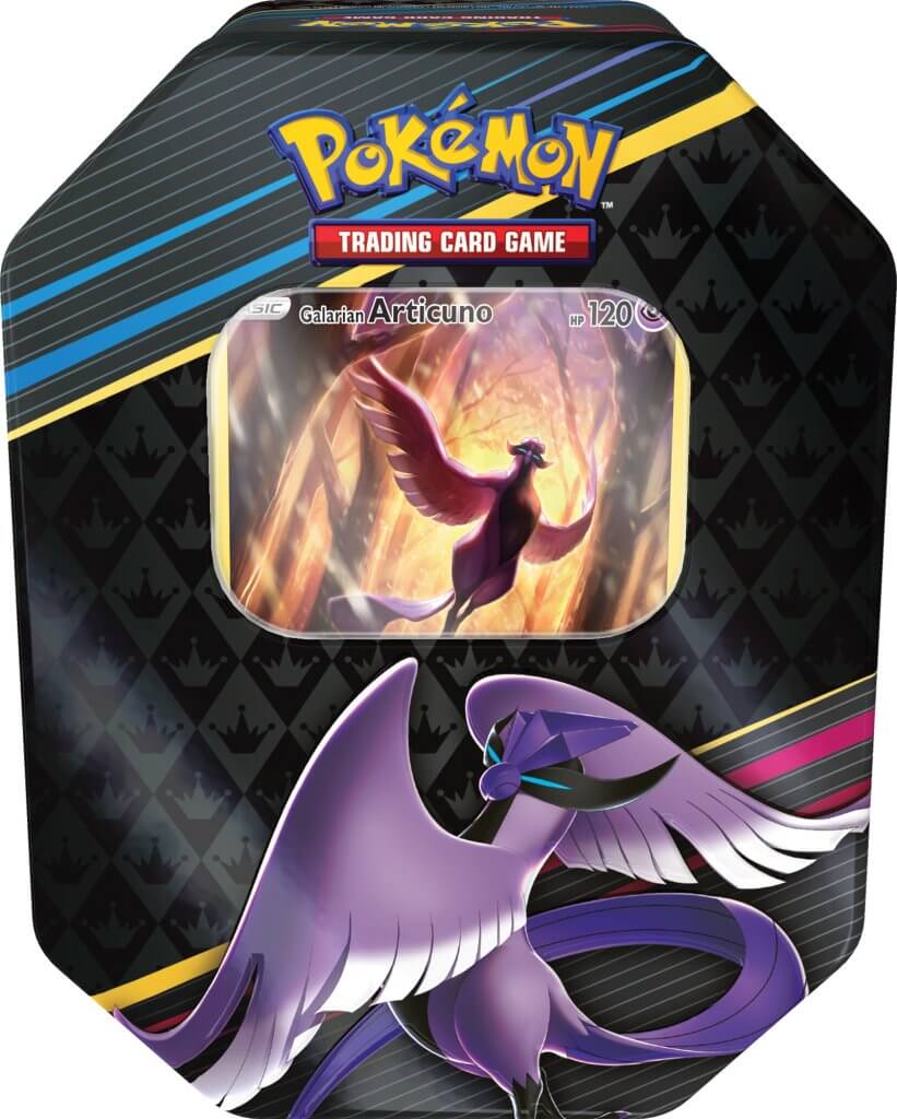 POKÉMON TCG Crown Zenith Tin Galarian Articuno, Zapdos, & Moltres ...