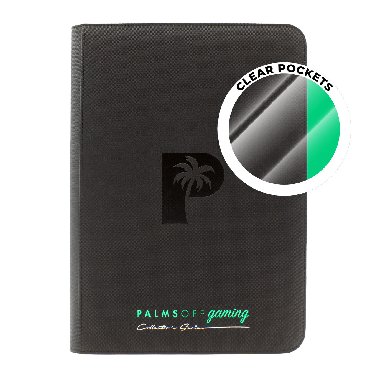 PALMS OFF GAMING Collector's Series Top Loader Zip Binder CLEAR